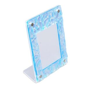 Photo Frame, Personalized Acrylic Simple Cleaning Sturdy Tabletop Photo Frame for Movie Ticket (Dazzling Color (Stone Head Pattern))