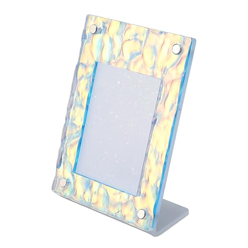 Photo Frame, Personalized Acrylic Simple Cleaning Sturdy Tabletop Photo Frame for Movie Ticket (Dazzling Color (Stone Head Pattern))