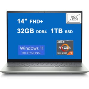 dell inspiron 14 5425 business laptop | 14" fhd+ anti-glare comfortview plus | amd 8-core ryzen 7 5825u processor >i7-1255u | 32gb ddr4 1tb ssd | usb-c fast charging fhd webcam win11pro silver