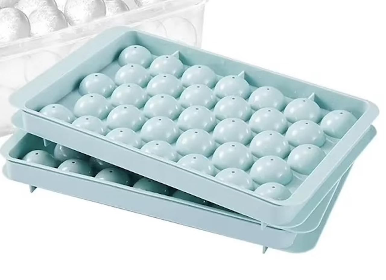 Round Ball Ice Tray Plastic Ice Cube Mold Refrigerator Ice Ball Mold With Lid