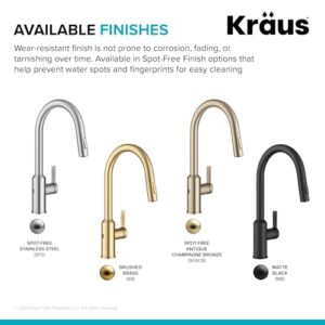 KRAUS Oletto Touchless Sensor Pull-Down Single Handle Kitchen Faucet in Spot-Free Stainless Steel, KSF-2830SFS