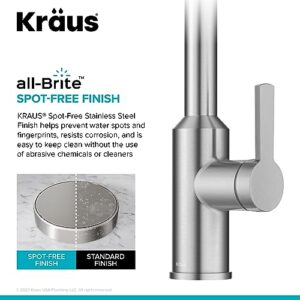 KRAUS Oletto Touchless Sensor Pull-Down Single Handle Kitchen Faucet in Spot-Free Stainless Steel, KSF-2830SFS