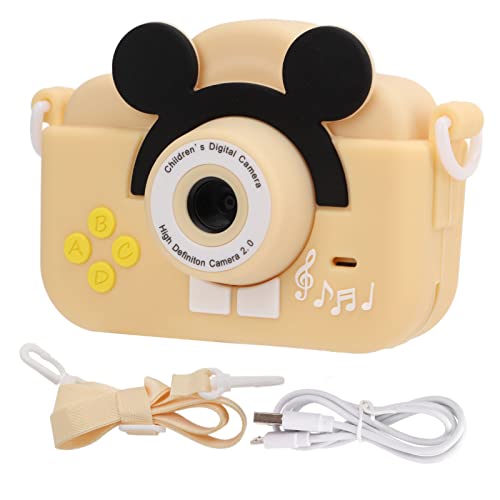 2in Kids Camera for Boys Girls, Cartoon Child Camera Toy Gift Video Recorder Kids Mini Camera Birthday Gifts for 3 4 5 6 7 8 9 Year Old Girl Boy (Beige)