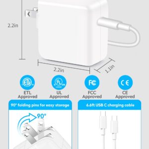 65W USB C Charger,Type C GaN III PD 3.0 Wall Charger Fast Charging for iPhone 15/14/13,MacBook Pro/Air, iPad Pro/Air,Samsung Galaxy S22/S21,Pixel,Switch and Android Series,6.6ft USB C to C Cable