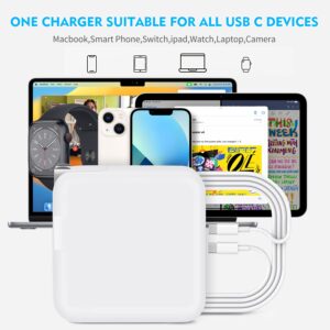 65W USB C Charger,Type C GaN III PD 3.0 Wall Charger Fast Charging for iPhone 15/14/13,MacBook Pro/Air, iPad Pro/Air,Samsung Galaxy S22/S21,Pixel,Switch and Android Series,6.6ft USB C to C Cable