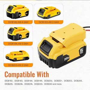 RVBOATPAT Power Wheel Battery Adapter for Dewalt 20V Battery Adapter with Wire Harness Connector Compatible with Peg-Perego Children's Riding Toys