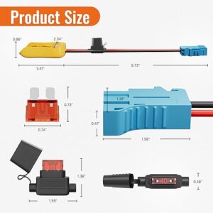 RVBOATPAT Power Wheel Battery Adapter for Dewalt 20V Battery Adapter with Wire Harness Connector Compatible with Peg-Perego Children's Riding Toys