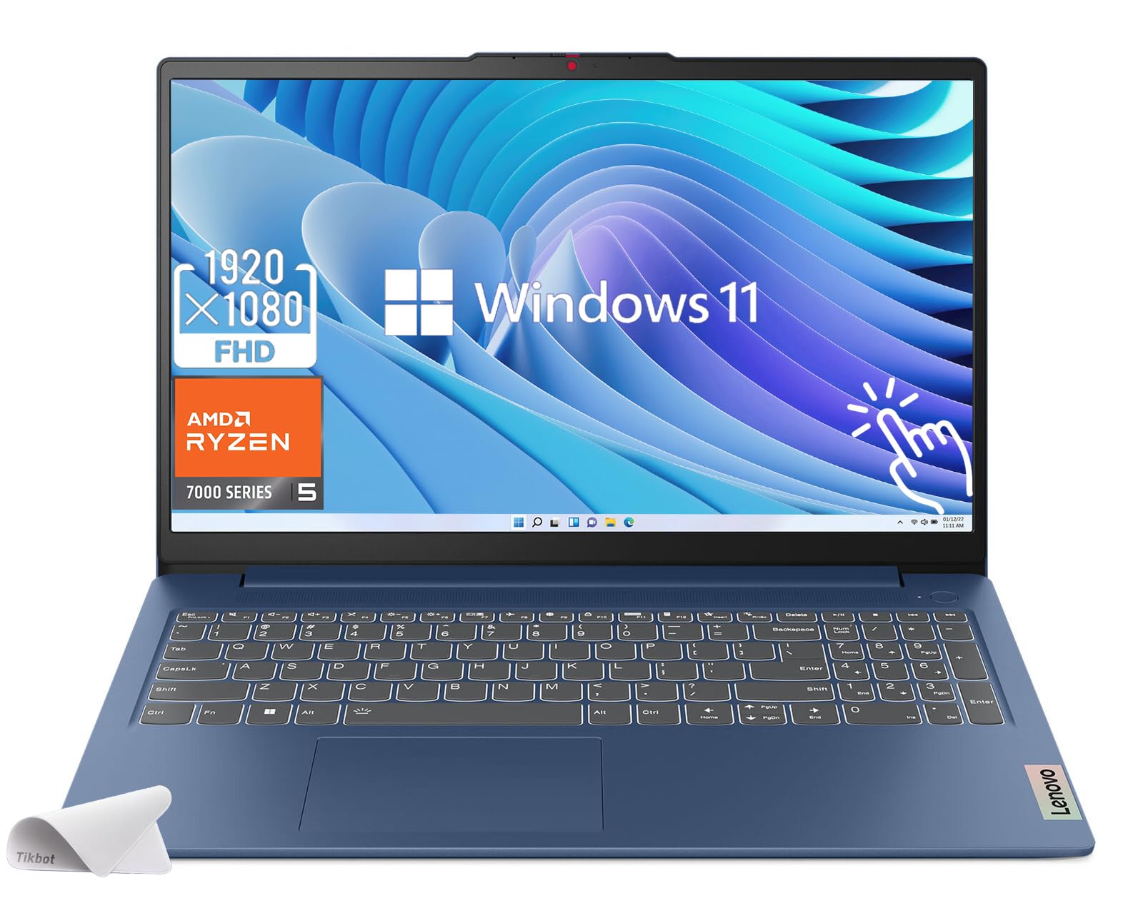 Lenovo IdeaPad Slim 3 Laptop, 15.6" FHD IPS Touch LED, AMD Ryzen 5 7530U (>i7-1165G7) Up to 4.5GHz, Wi-Fi6, Backlit KB, Fingerprint Reader, Win 11 Home, W/Mouse Pad (8GB RAM | 512GB PCIe SSD)