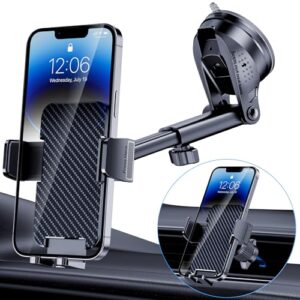 bivgaza phone holder car [military-grade suction] universal car phone holder [thick case friendly] automobile accessories dashboard air vent windshield phone mount fit for iphone android smartphones