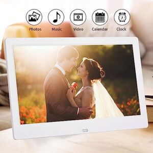 10inch Digital Photo Frame, HD Photo Album Electronic with Remote Controller Function of ElectronicCalendar Ideal for FriendsChildren (US Plug 100‑240V)