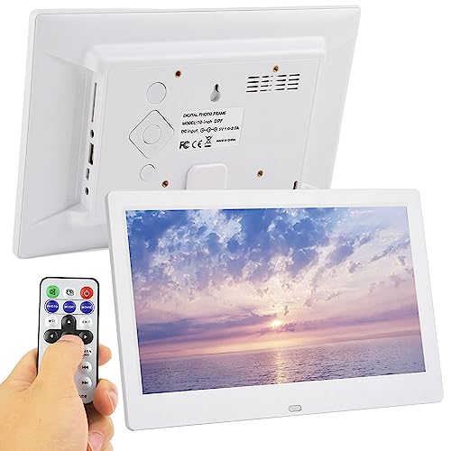 10inch Digital Photo Frame, HD Photo Album Electronic with Remote Controller Function of ElectronicCalendar Ideal for FriendsChildren (US Plug 100‑240V)