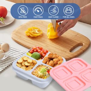 AQSXO Bento Snack Food Containers, Divided Food Storage with Lids for Travel, Reusable Meal Prep Lunch Containers 5 Pcs.