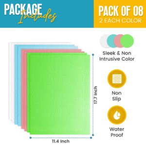 Colorful and Clear Fridge Liners 8 Pack Bundle - Refrigerator Liners for Spill Protection, Organize and Elevate Your Fridge Space!