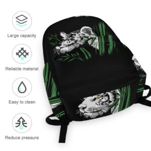 Tiger Bamboo Backpack Lightweight Laptop Backpack Business Bag Casual Shoulder Bags Daypack for Women Men