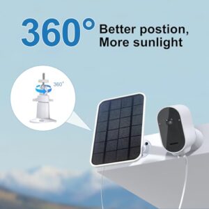 for Arlo Go 2 Solar Panel Charger for Pro 4 Camera, Pro 3 Spotlight, Pro 4XL, Pro 5S 2K, Ultra 2, Ultra, 13FT Magnetic Charging Cable, 360° Adjustable Mount, Weather Resistant(White)