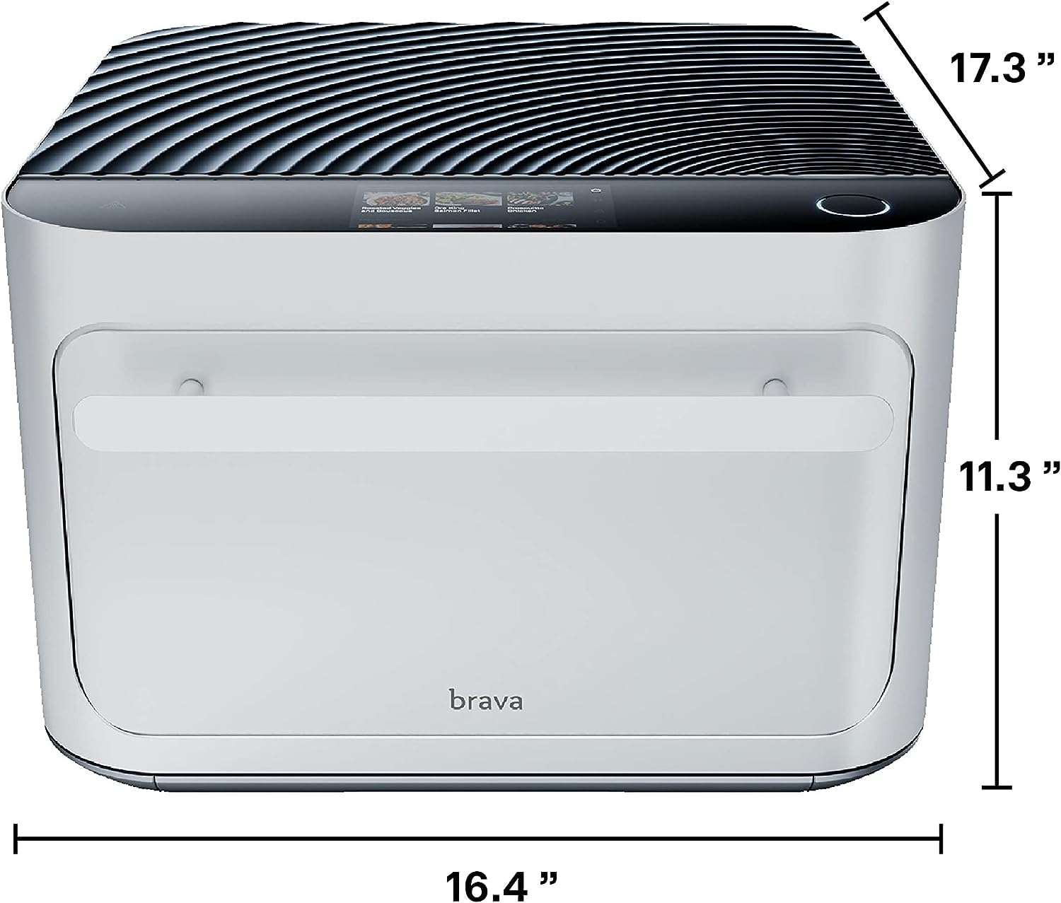 Brava Glass: 10-in-1 Touchscreen Countertop Smart Oven, Glass Door, Wireless Thermometer, Air Fryer, 6-Slice Toaster, Slow Cooker, Reheater, Dehydrator, Rice Cooker, Auto-Shut Off, 1800W