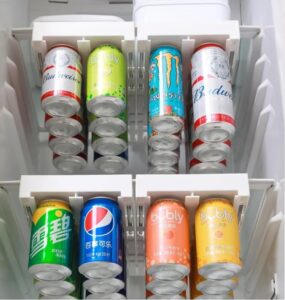 soda can dispenser rack for refrigerator,hanging soda can, soda can organizer holder for refrigerator- holds 8 soda cans 12oz 16oz