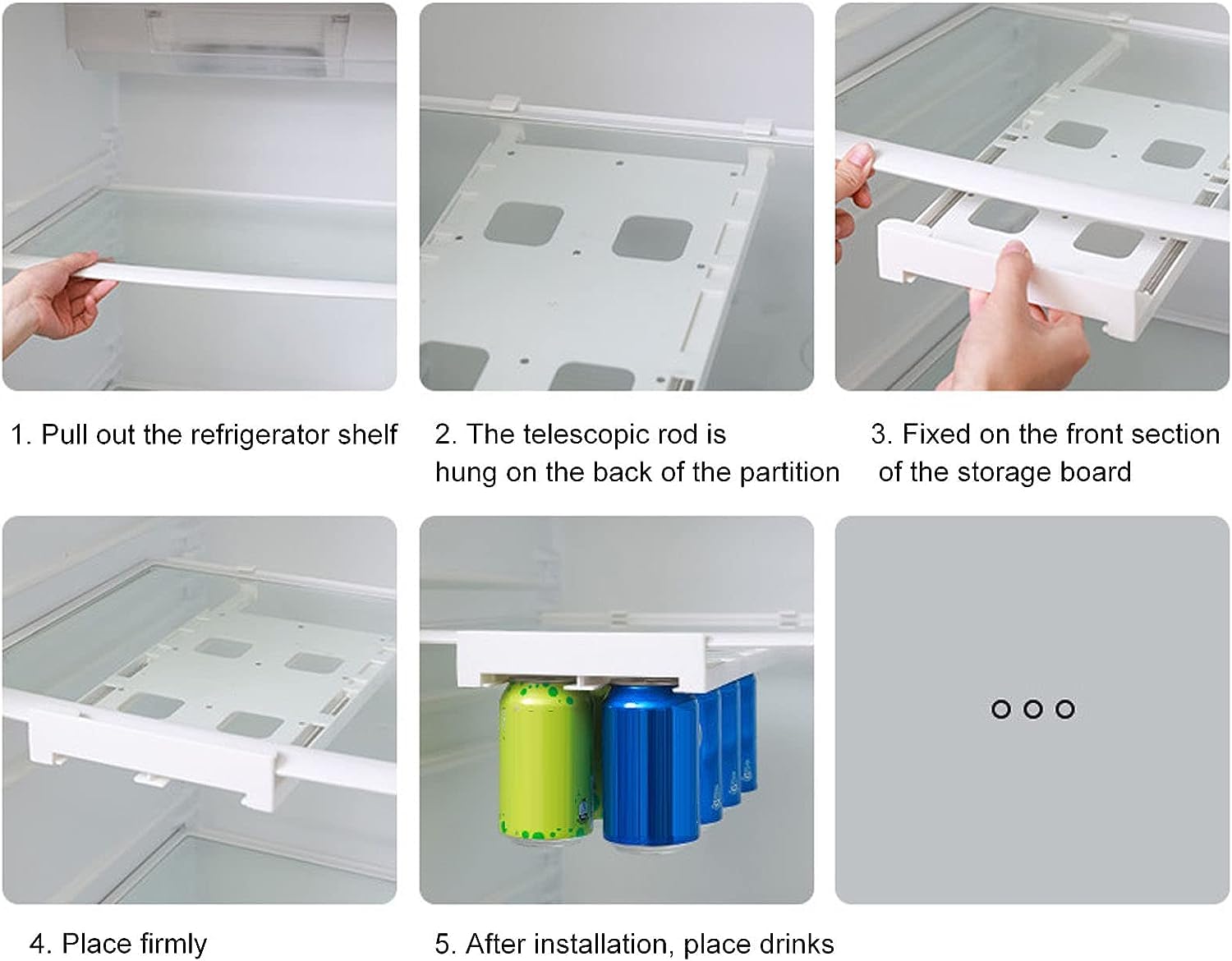 Soda Can Dispenser Rack for Refrigerator,Hanging Soda Can, Soda Can Organizer Holder for Refrigerator- Holds 8 Soda Cans 12Oz 16Oz