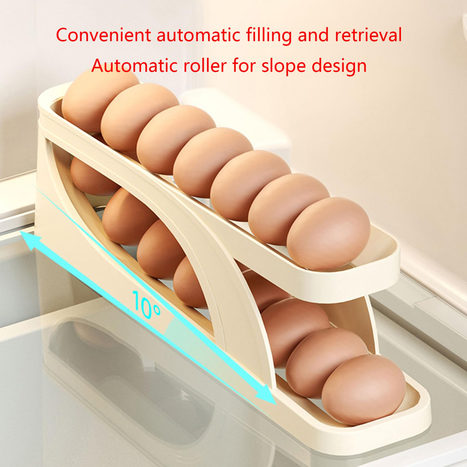 Automatic Rolling Eggs Box Layer Rack Holder For Fridge Fresh-keeping Storage Container Eggs Dispenser Kitchen Organizer Kitchen Storage Container