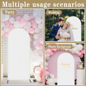 3 Pcs Arch Backdrop Cover- Spandex Fitted Round Top Wedding Arch Cover- 2 Sided Arch Stand Cover Backdrop Fabric for Wedding Birthday Banquet Decor, 4Ft & 5Ft & 6Ft (Frame Not Included)