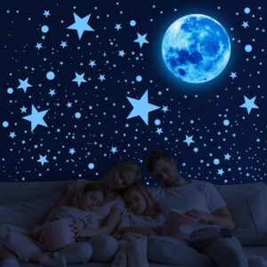 492Pcs Glow in The Dark Stars for Ceiling Glow in The Dark Moon and Space Wall Decals Glowing Galaxy Universe Planet Wall Stickers Ceiling Stars Glow in The Dark Kids Boys Bedroom Living Room Decor