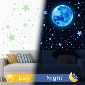 492Pcs Glow in The Dark Stars for Ceiling Glow in The Dark Moon and Space Wall Decals Glowing Galaxy Universe Planet Wall Stickers Ceiling Stars Glow in The Dark Kids Boys Bedroom Living Room Decor