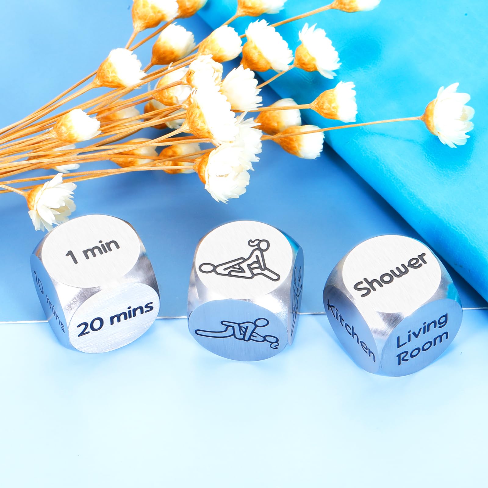 Anniversary Couple Gifts for Him Her Date Night Ideas for Boyfriend Girlfriend 11th Anniversary Steel Dice Gifts for Husband Wife Wedding Christmas Valentines Birthday Gifts for Women Men