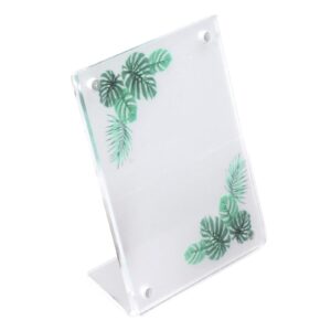 Tabletop Picture Frame, Simple Cleaning Picture Frame, Stable and Sturdy Placement, Custom Clear Acrylic for Movie Tickets (Monstera Leaves)