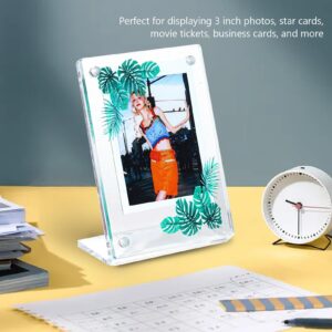 Tabletop Picture Frame, Simple Cleaning Picture Frame, Stable and Sturdy Placement, Custom Clear Acrylic for Movie Tickets (Monstera Leaves)