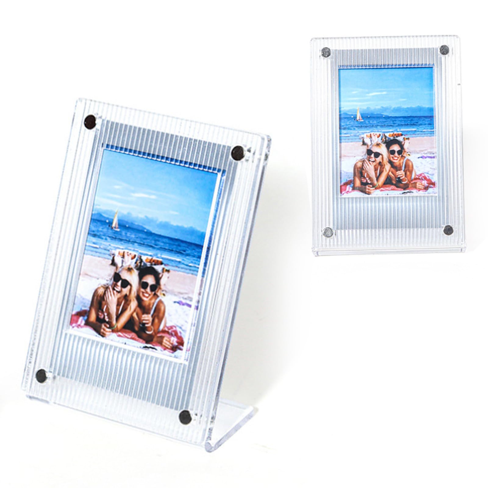 Tabletop Picture Frame, Simple Cleaning Picture Frame, Stable and Sturdy Placement, Custom Clear Acrylic for Movie Tickets (Transparent (Wave Pattern))