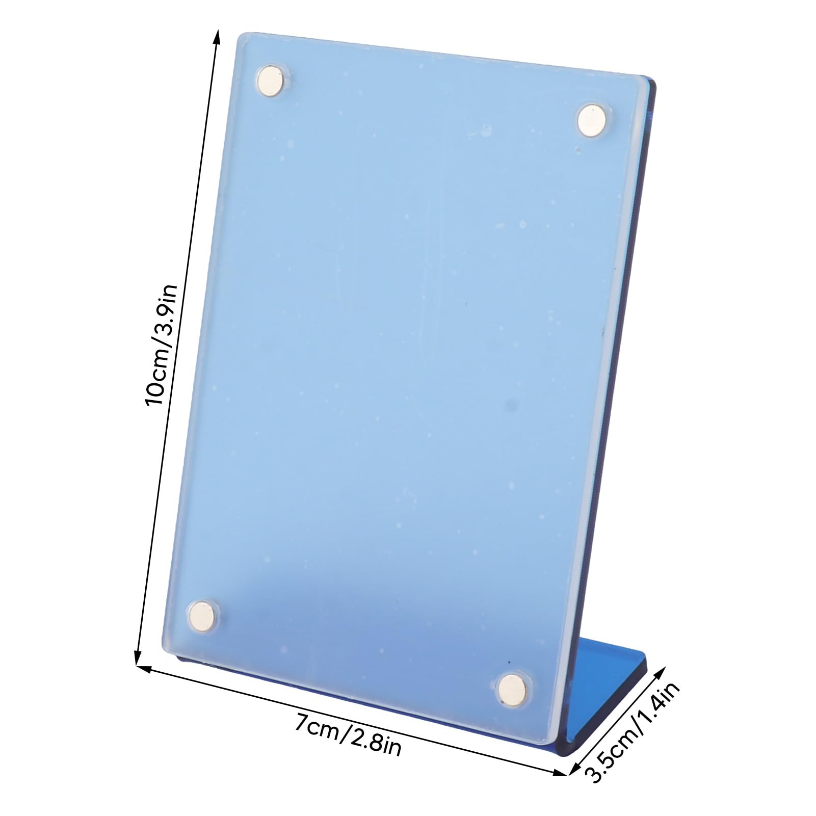 LJCM Slanted Back Photo Frame, Wide Application 3 Inch Multi Purpose Acrylic Self Standing Photo Frame L Shaped for Business Cards for Office (Blue)