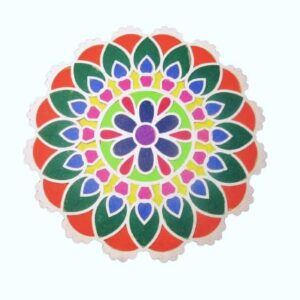 DIY MDF Readymade Round Rangoli Mat Easy to Use Rangoli Template Easy to Fill Wooden MDF Rangoli Boards for Indian Traditional Festival (Size:- 12 Inches Diameter)