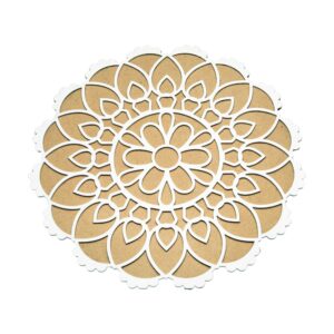 DIY MDF Readymade Round Rangoli Mat Easy to Use Rangoli Template Easy to Fill Wooden MDF Rangoli Boards for Indian Traditional Festival (Size:- 12 Inches Diameter)