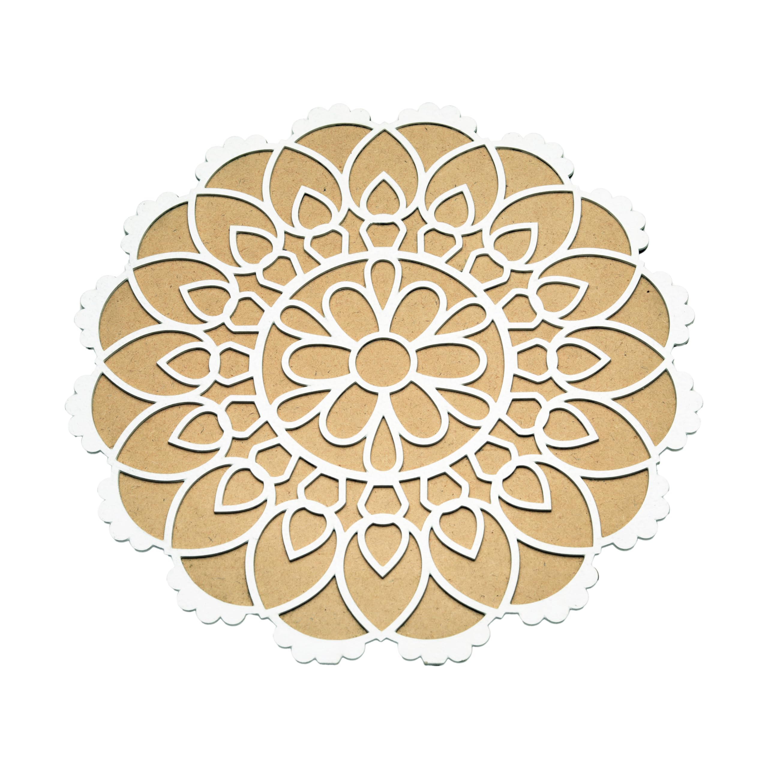 DIY MDF Readymade Round Rangoli Mat Easy to Use Rangoli Template Easy to Fill Wooden MDF Rangoli Boards for Indian Traditional Festival (Size:- 12 Inches Diameter)