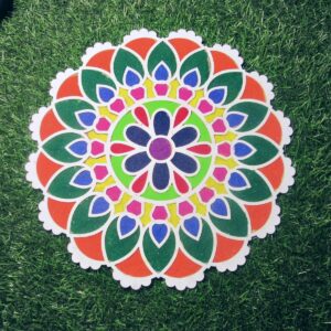 DIY MDF Readymade Round Rangoli Mat Easy to Use Rangoli Template Easy to Fill Wooden MDF Rangoli Boards for Indian Traditional Festival (Size:- 12 Inches Diameter)