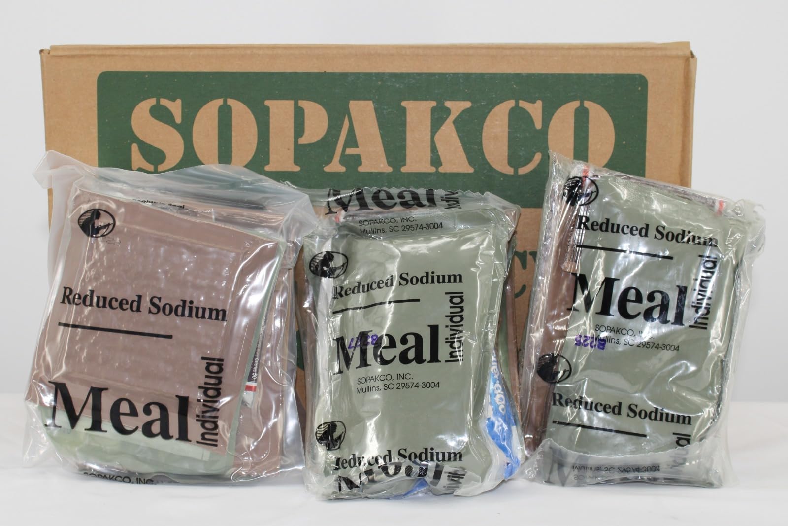 SOPAKCO MREs-Reduced Sodium Food Rations 16 Meals Ready To Eat - 8/23 or newer