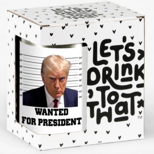 donald trump mugshot coffee mug & gift box, maga trump mug shot mug, trump merchandise - trump indictment trump mugshot 2024, donald trump gifts for men & women (14oz) - printed & packaged in the usa