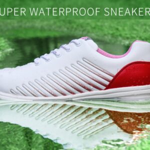 Ybberik Spikeless and Waterproof Golf Shoes for Women and Girls Red