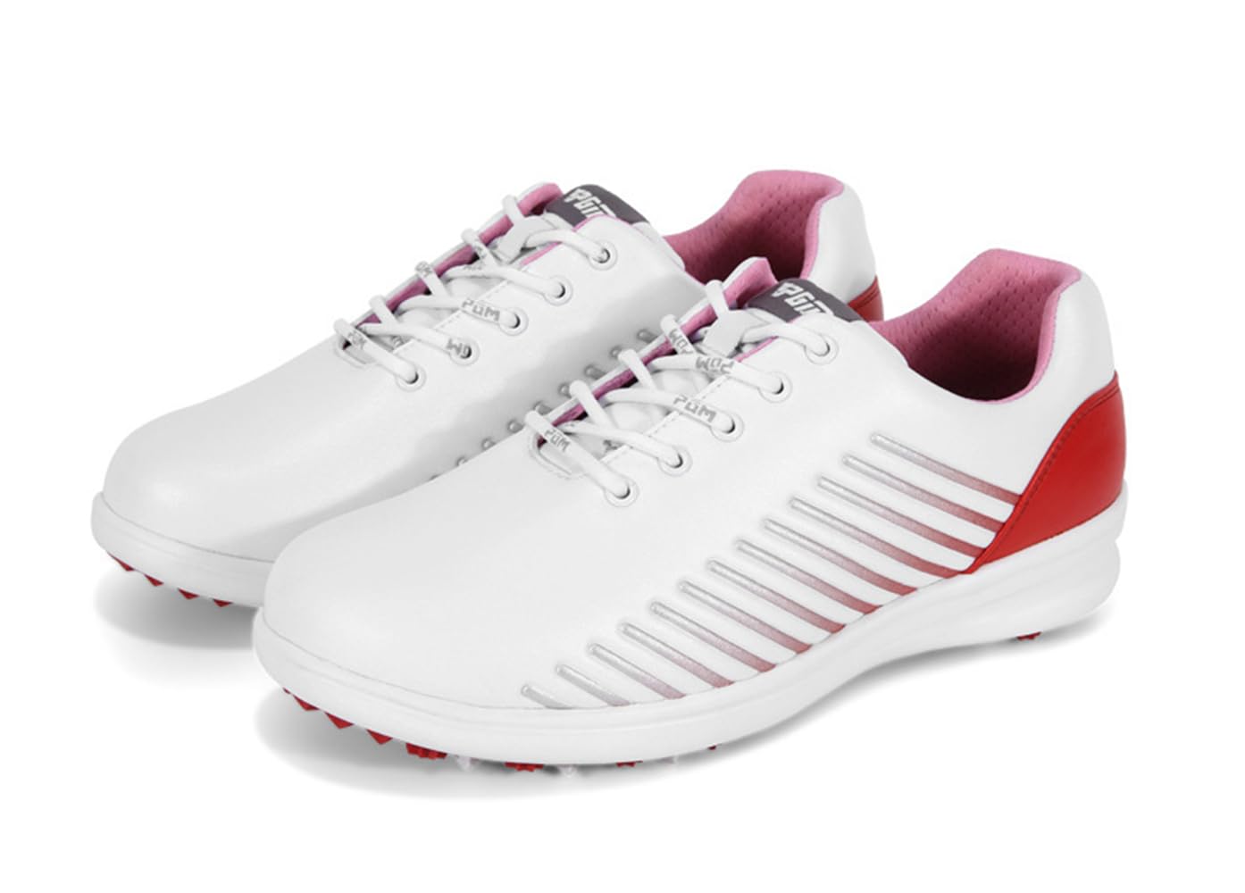 Ybberik Spikeless and Waterproof Golf Shoes for Women and Girls Red