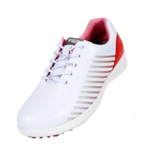 Ybberik Spikeless and Waterproof Golf Shoes for Women and Girls Red