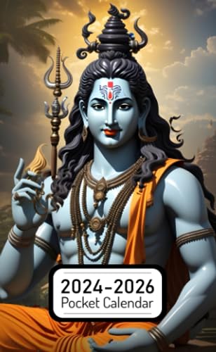 Pocket Calendar 2024-2026: Two-Year Monthly Planner for Purse , 36 Months from January 2024 to December 2026 | Lord Shiva