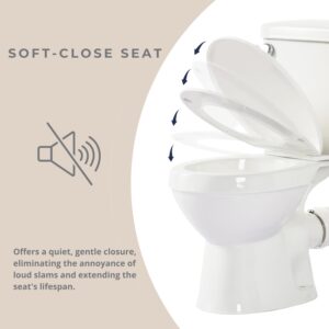 MaceratingFlo Rear Outlet Toilet with Tank: Powerful Flush & Space-Saving Design with Rear Discharge - Includes Extra Extension Pipe for Easy Installation