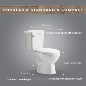 MaceratingFlo Rear Outlet Toilet with Tank: Powerful Flush & Space-Saving Design with Rear Discharge - Includes Extra Extension Pipe for Easy Installation