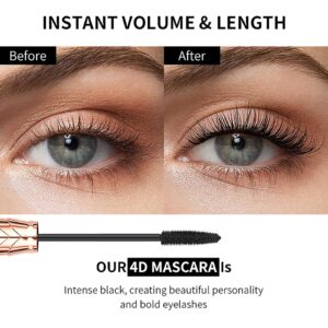 Yanquina Mascara, Yanqina Super Long Mascara, 4d Waterproof and Sweat Proof Mascara-Super Long Luxurious Mascara, Stereo Lengthening Mascara, No Clumping (1Pc)