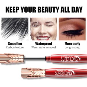 Yanquina Mascara, Yanqina Super Long Mascara, 4d Waterproof and Sweat Proof Mascara-Super Long Luxurious Mascara, Stereo Lengthening Mascara, No Clumping (1Pc)