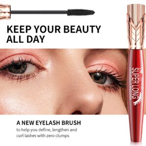 Yanquina Mascara, Yanqina Super Long Mascara, 4d Waterproof and Sweat Proof Mascara-Super Long Luxurious Mascara, Stereo Lengthening Mascara, No Clumping (1Pc)