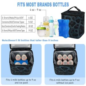 Flawless Decor Breastmilk Cooler Bag with Ice Pack Baby Bottle Cooler Bag Fits 4 Baby Bottles Up to 9 Ounce Insulated Bottle Bag for Baby Milk Breast Milk Cooler for Daycare Travel Storage