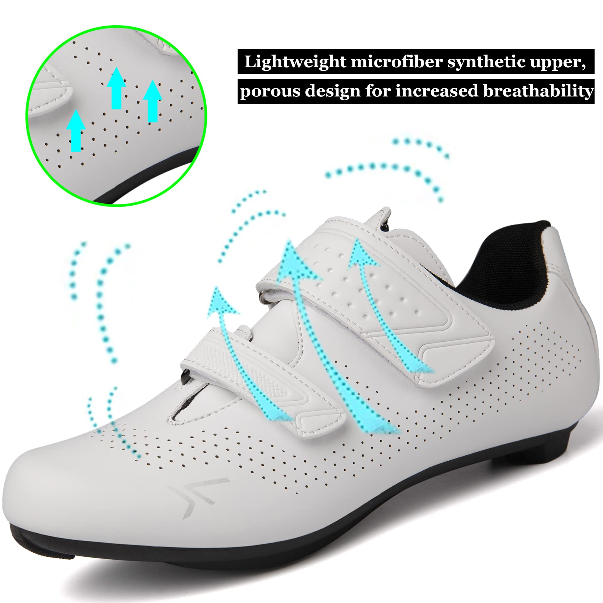 Mens Womens Cycling Shoes Compatible with Pelaton Road Bike Pelaton Shoes Riding Shoes Bicycle Pre-Installed Delta Cleats(2_White,38)