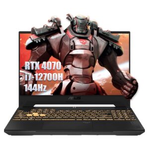 asus 2023 newest tuf gaming laptop, 15.6" 144hz fhd ips display, 12th gen intel core i7-12700h (14 core), nvidia geforce rtx 4070, 64gb ram, 2tb ssd, wi-fi 6, rgb keyboard, windows 11 home