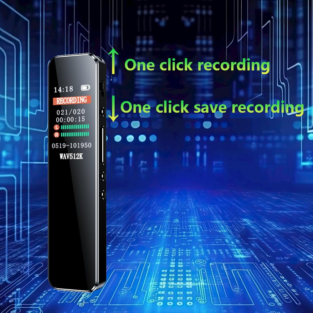 Metyoxmmx Digital Voice Recorder Voice Activated Recorder for Lectures Meetings 4608 Hours Sound Audio Recorder Dictaphone Recording Device with PlaybackMP3 Player Password Variable Speed 64GB